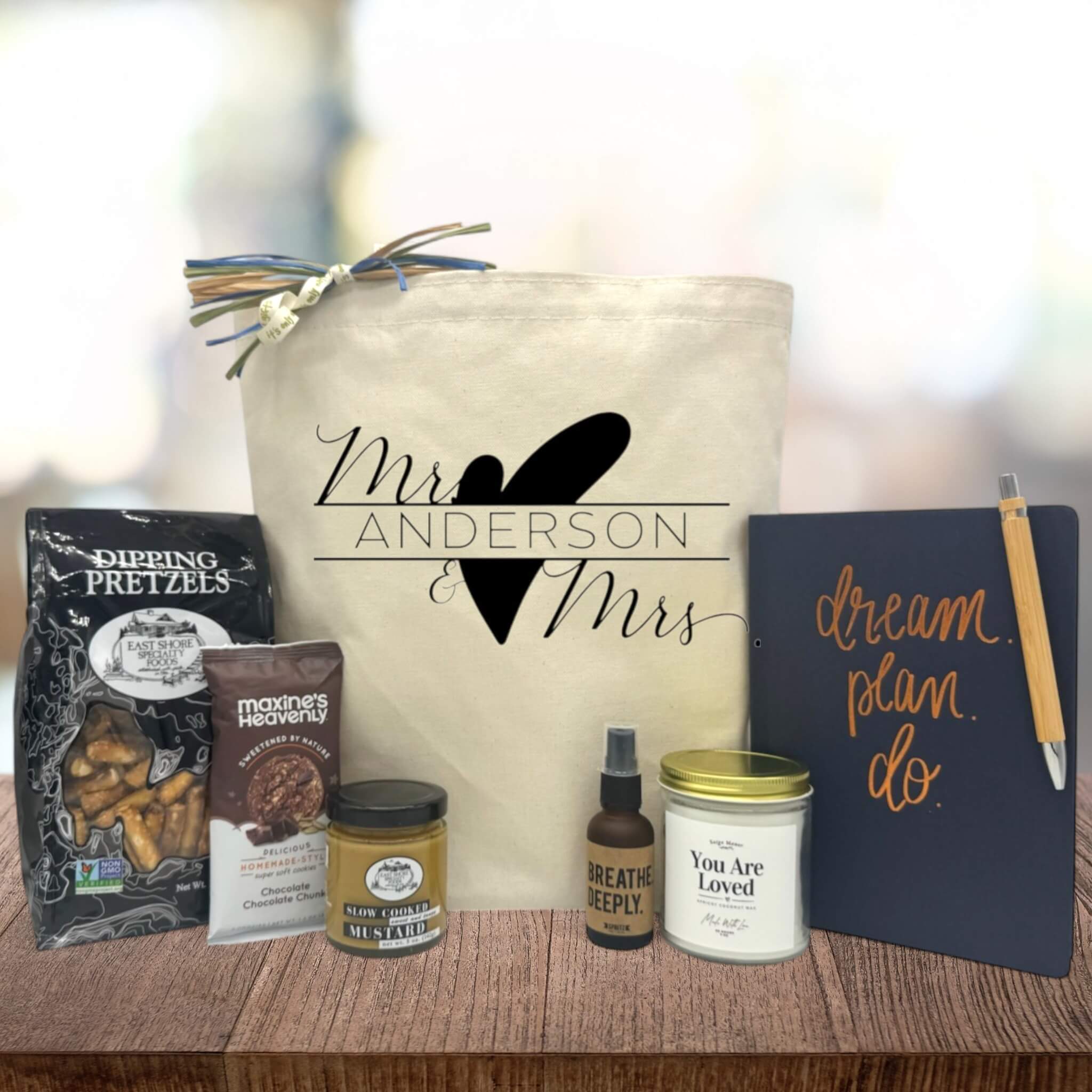 Custom Wedding Name Gift Basket | It's Only Natural Gifts